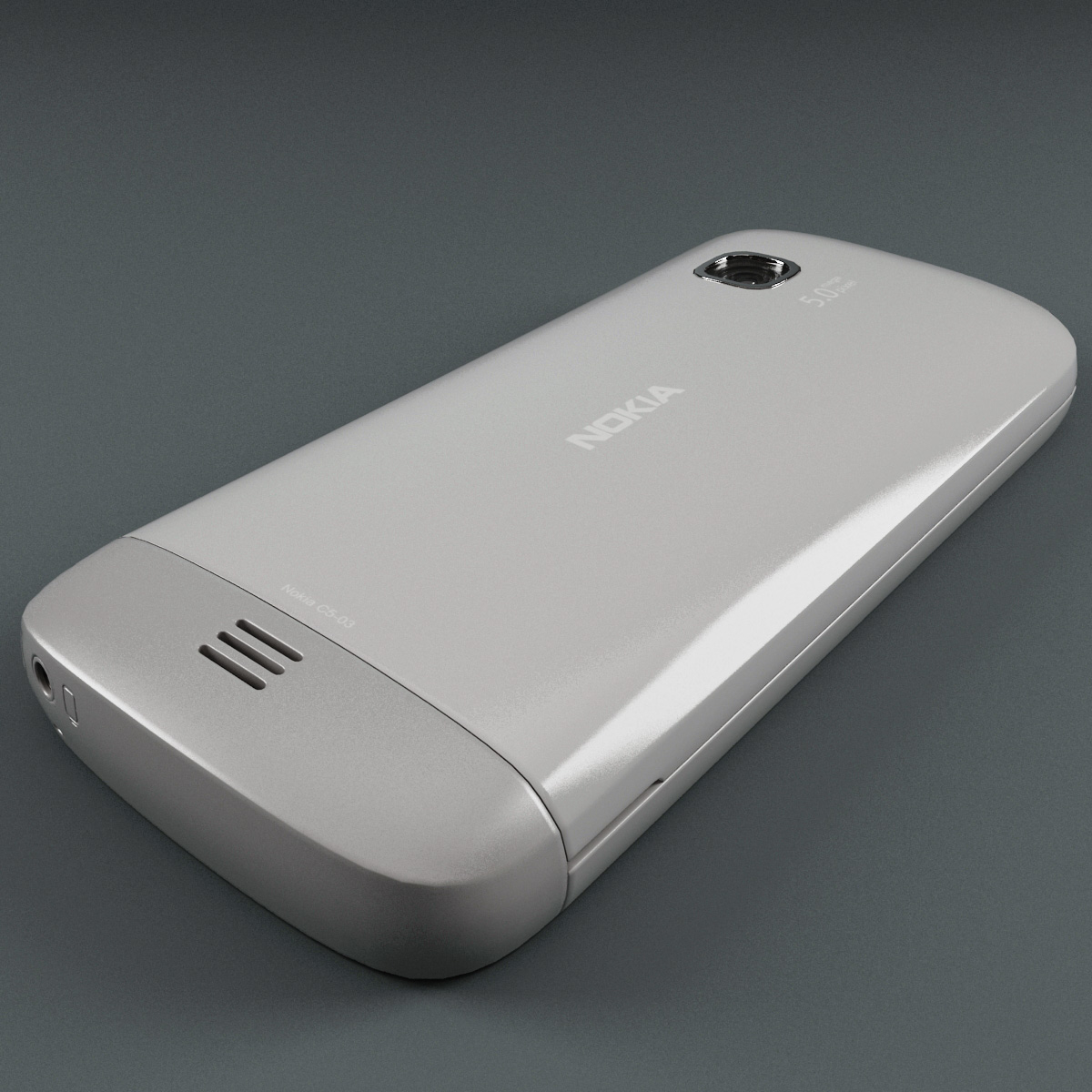 3d model nokia c5-03 white-grey