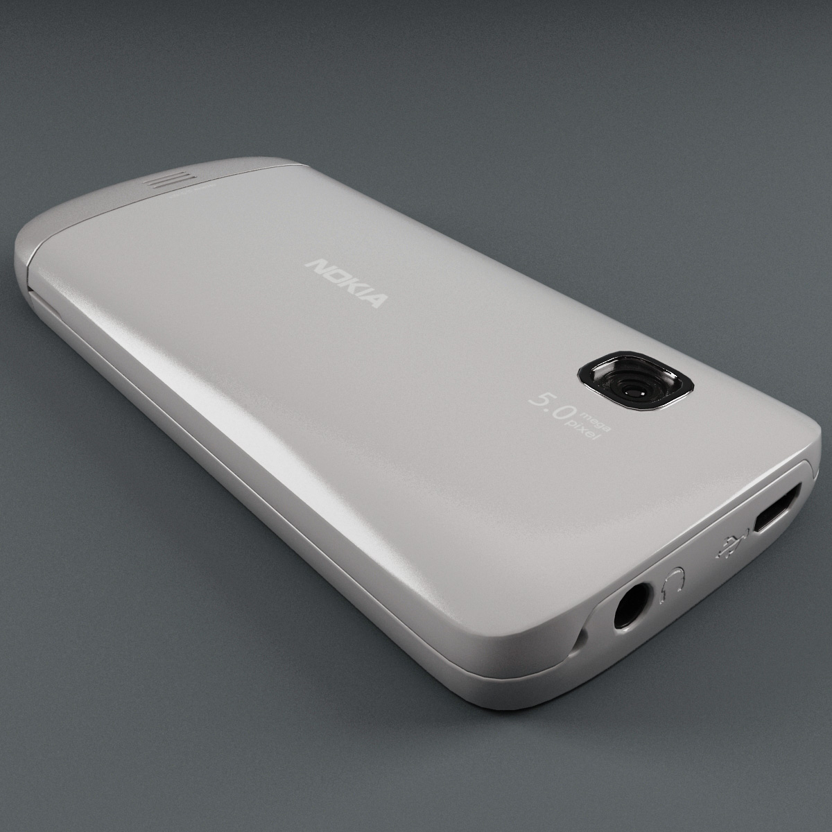 3d model nokia c5-03 white-grey
