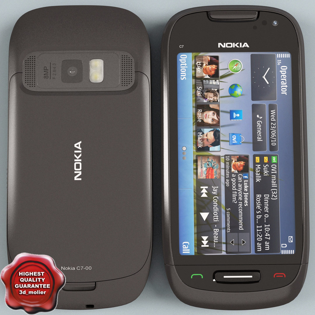 nokia c7 grey 3d model