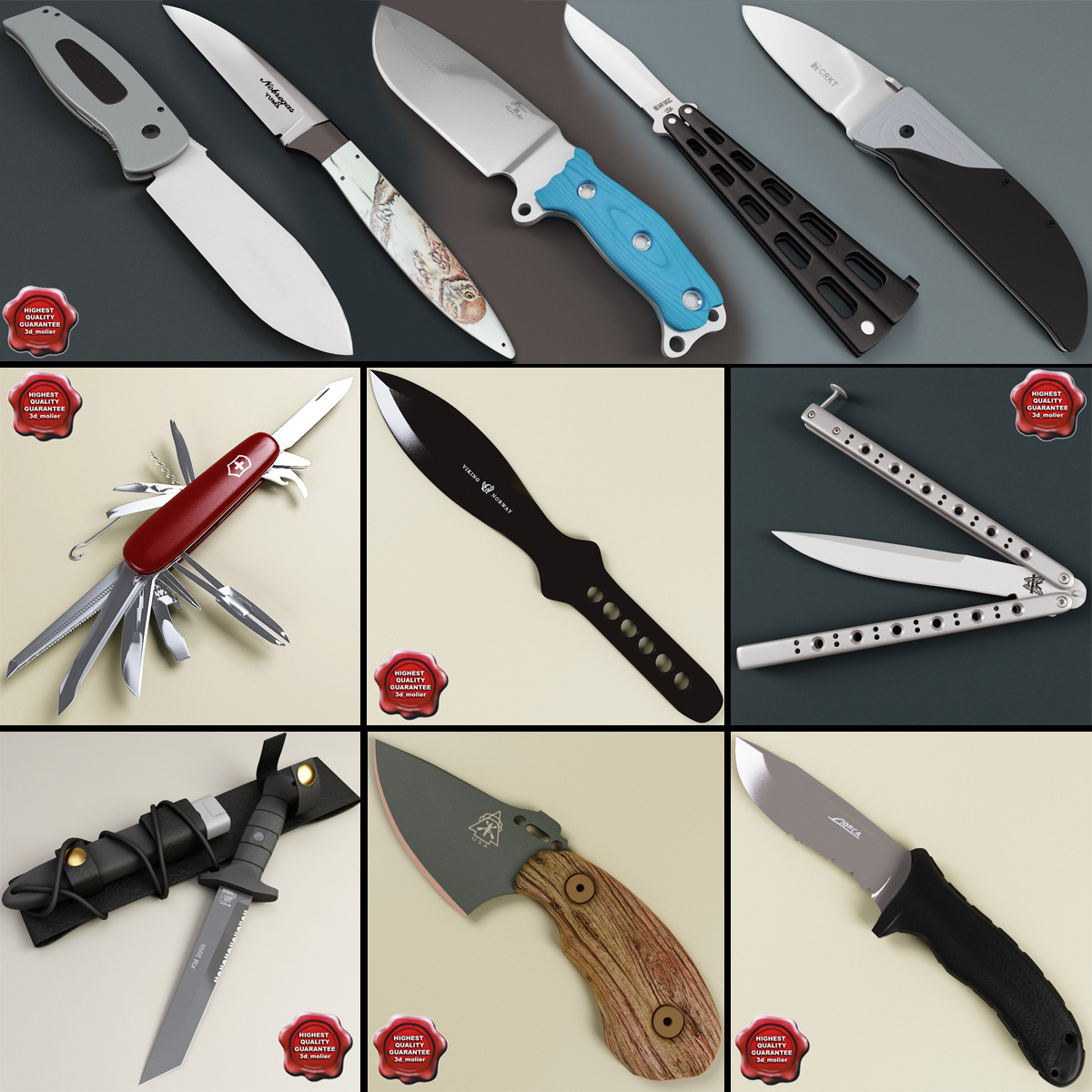3d model knives v4