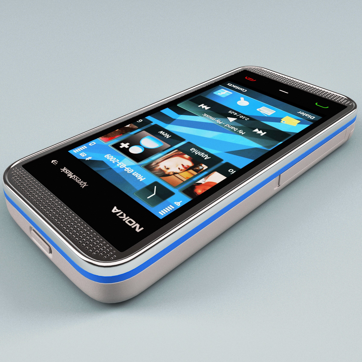 nokia 5530 blue 3d model