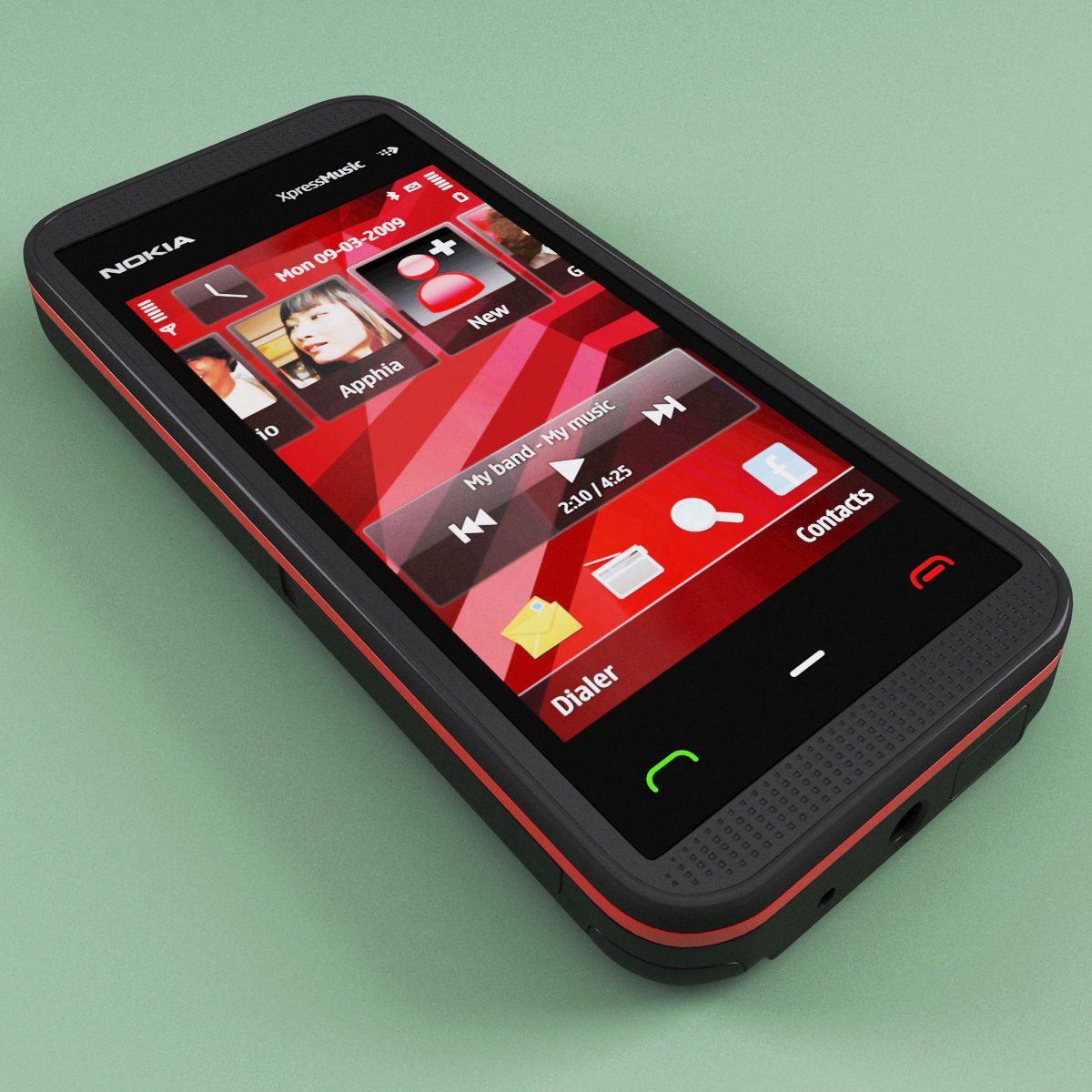 3d model nokia 5530 red