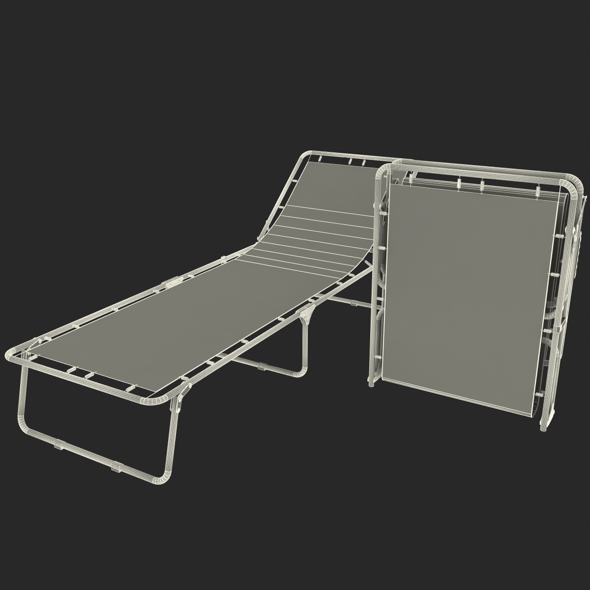 folding cot 3d obj