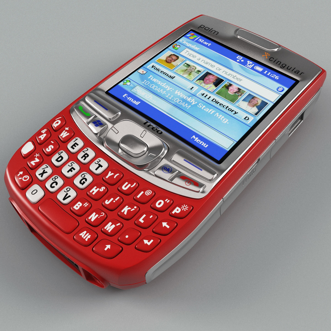 palm treo 750 red 3d model