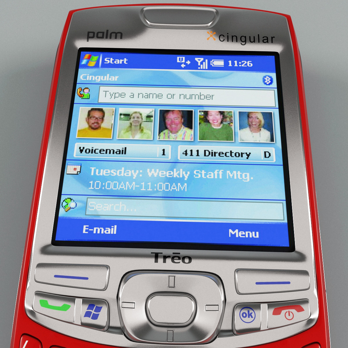 palm treo 750 red 3d model