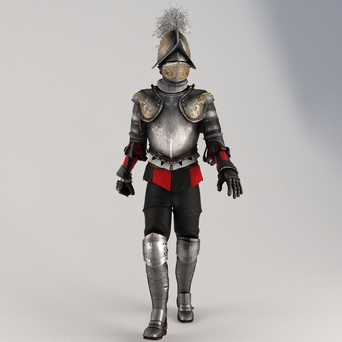 swiss guardsmen vatican knight 3d model