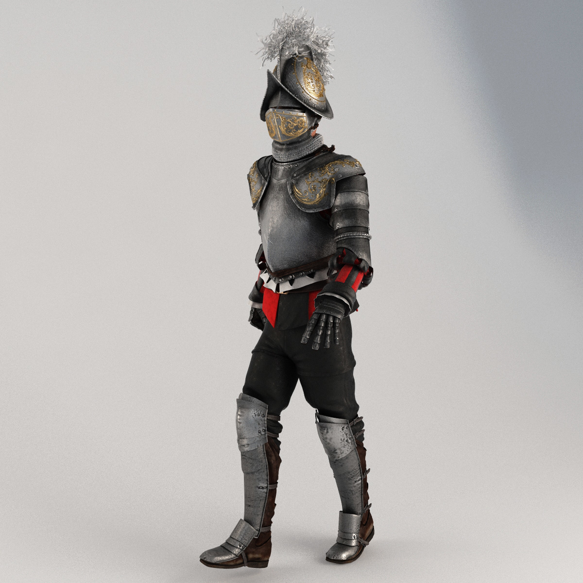 swiss guardsmen vatican knight 3d model