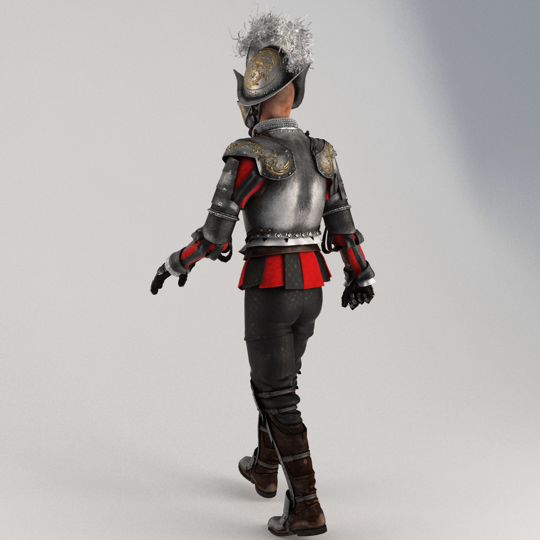 swiss guardsmen vatican knight 3d model