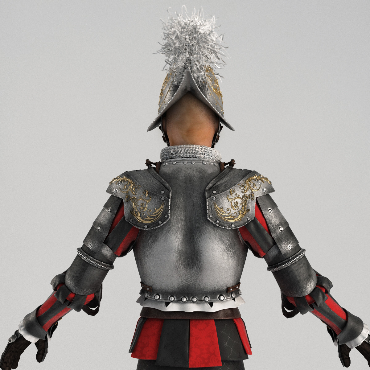 swiss guardsmen vatican knight 3d model