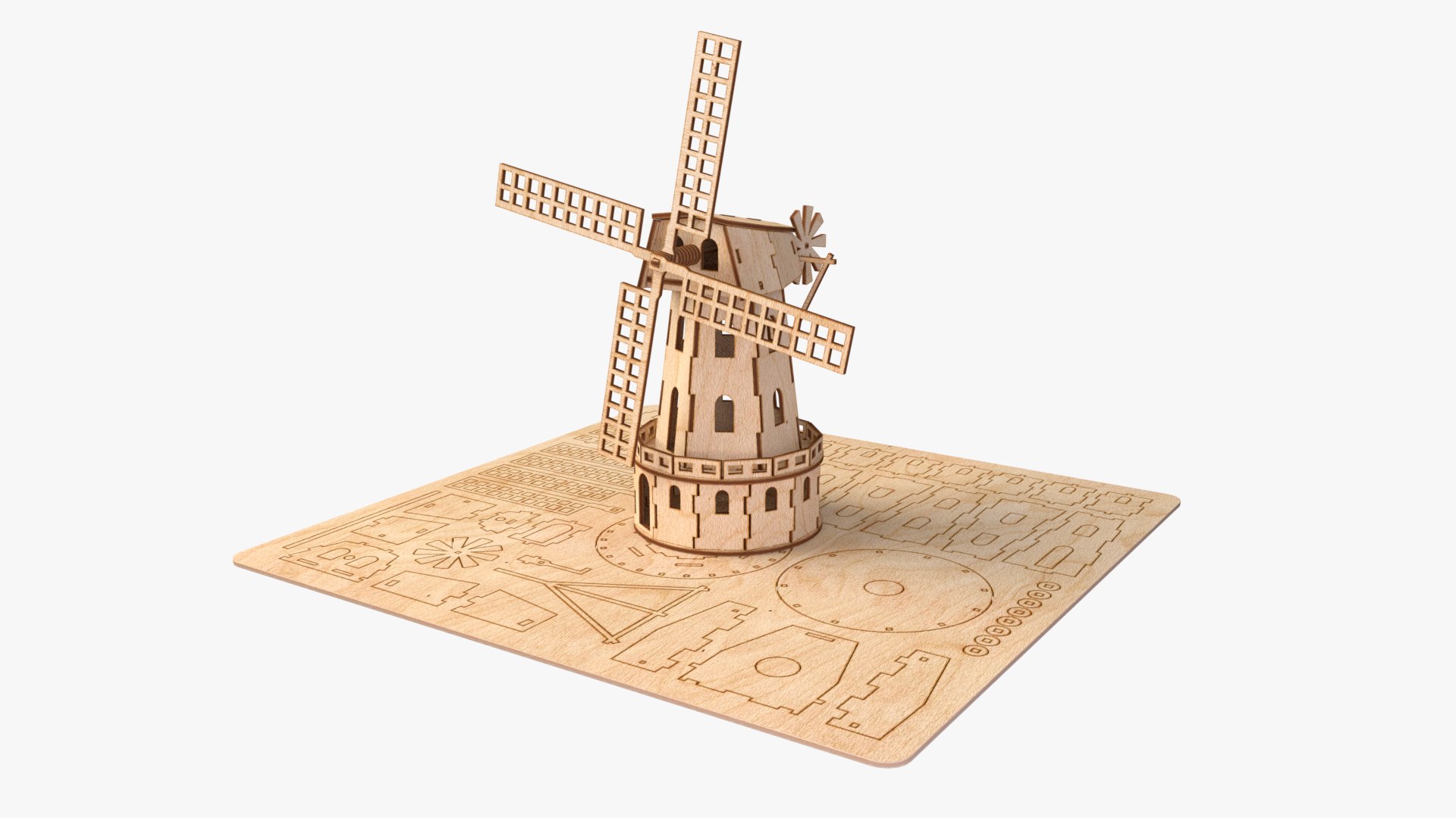 3D model windmill laser cut - TurboSquid 1456177