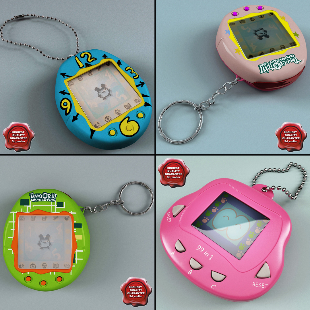 3d model tamagotchi set modelled