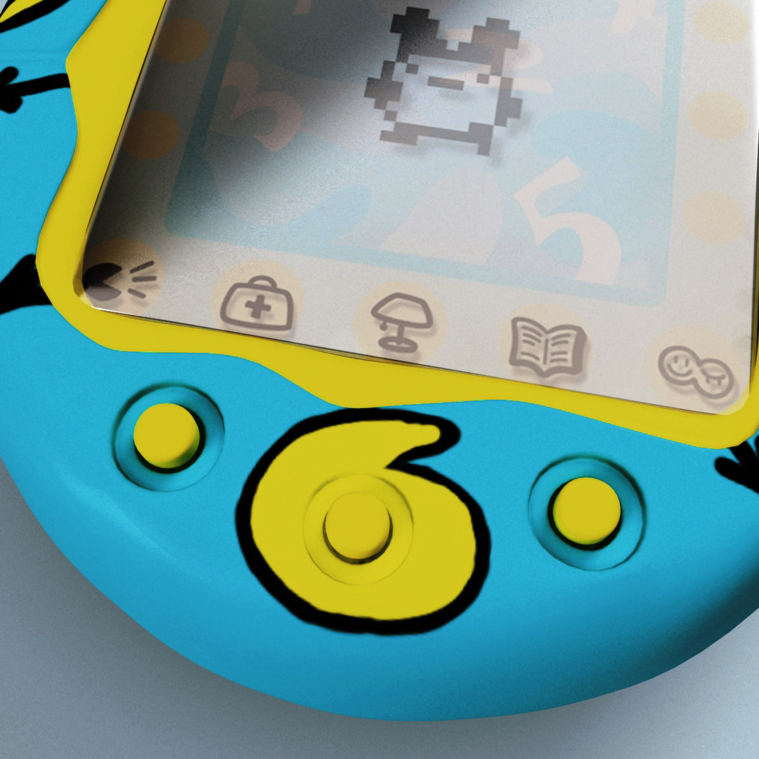 3d model tamagotchi set modelled
