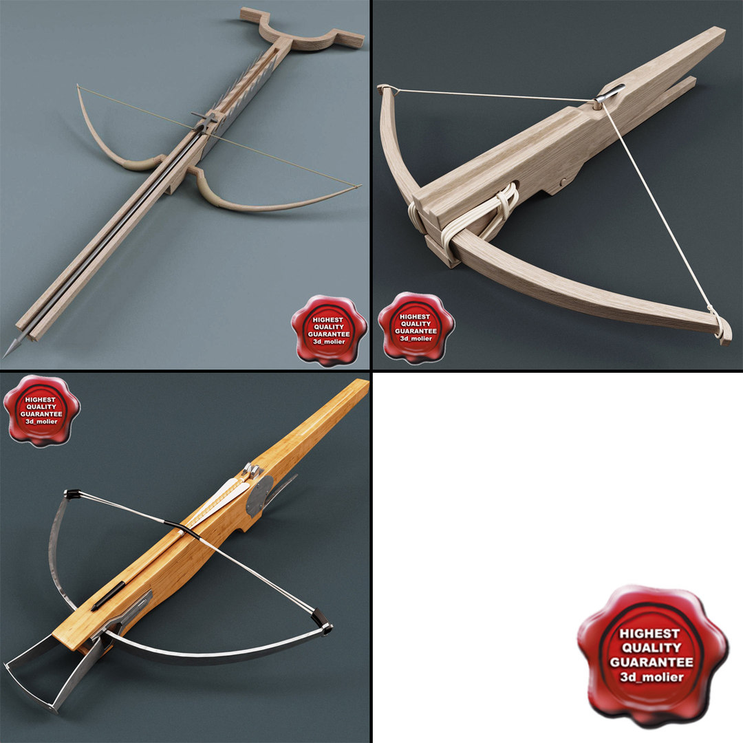 medieval crossbows bow 3d model