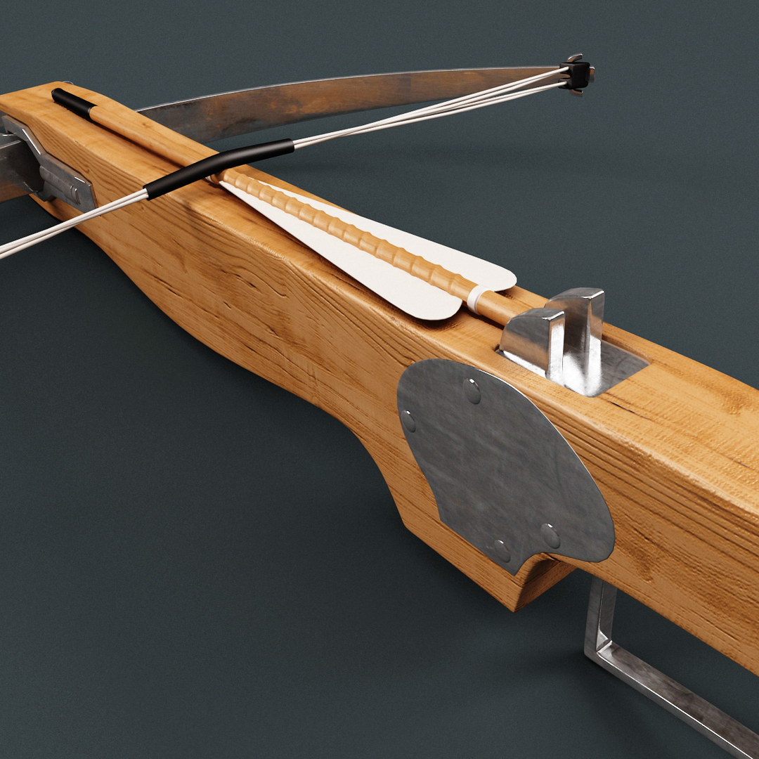 medieval crossbows bow 3d model