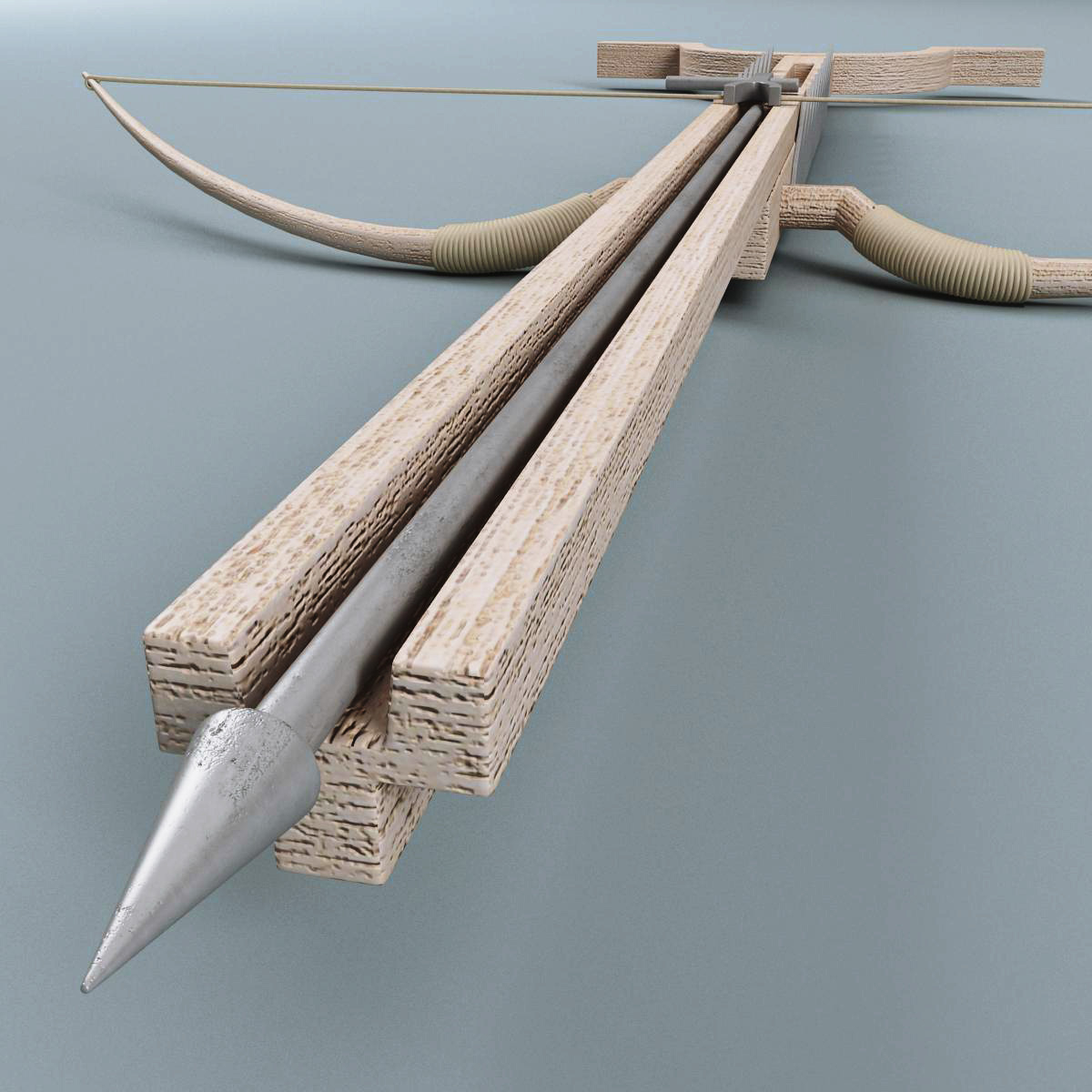 medieval crossbows bow 3d model
