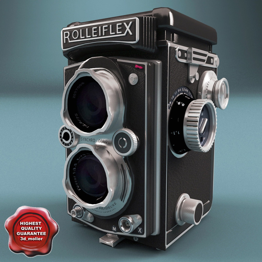 3d model of antique camera rolleiflex tessar