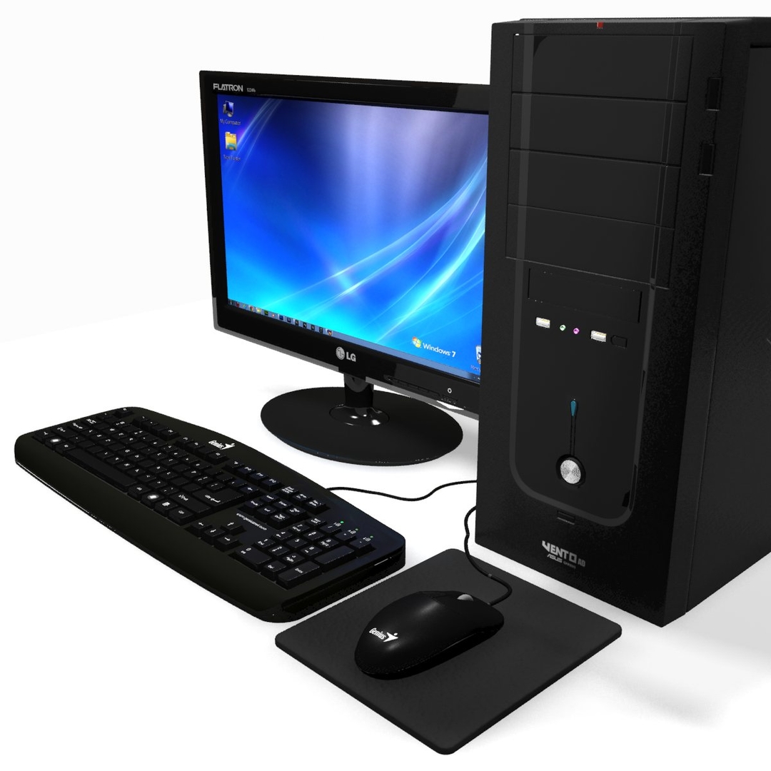 computer black desktop pc 3ds