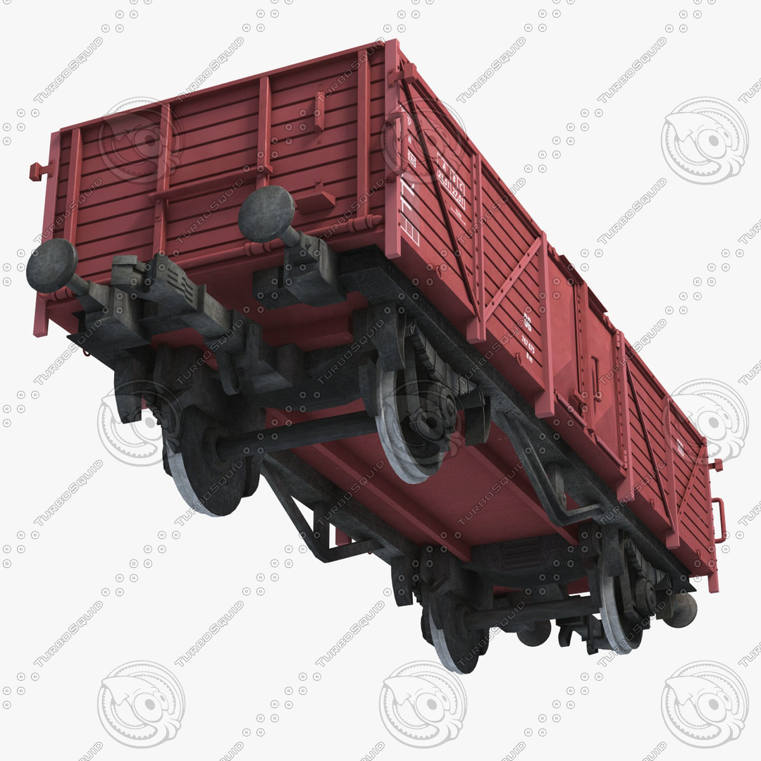 3d cargo train wagon model