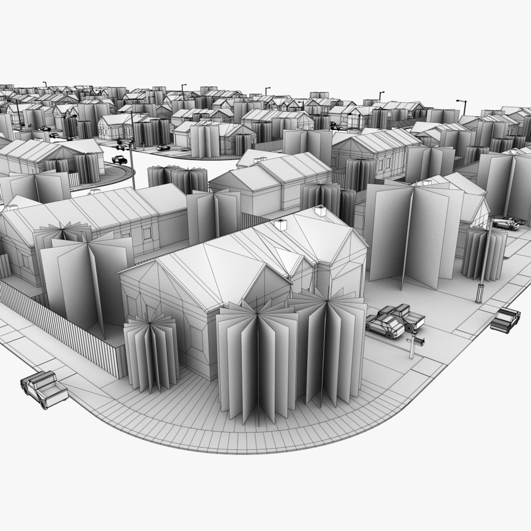 3d model neighborhood block