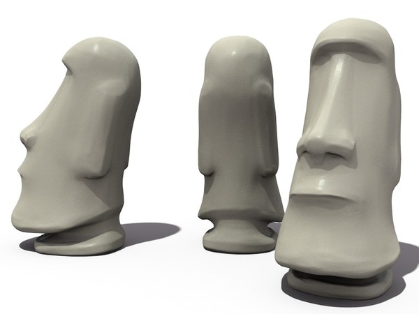3d model printable heads easter island