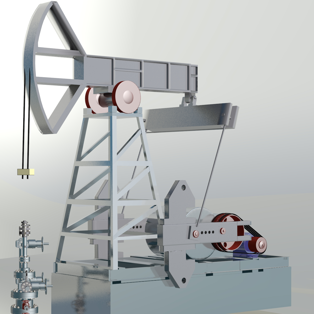 rocking machine oil pumpjack 3d blend