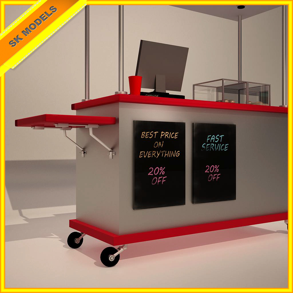 3d model of food cart