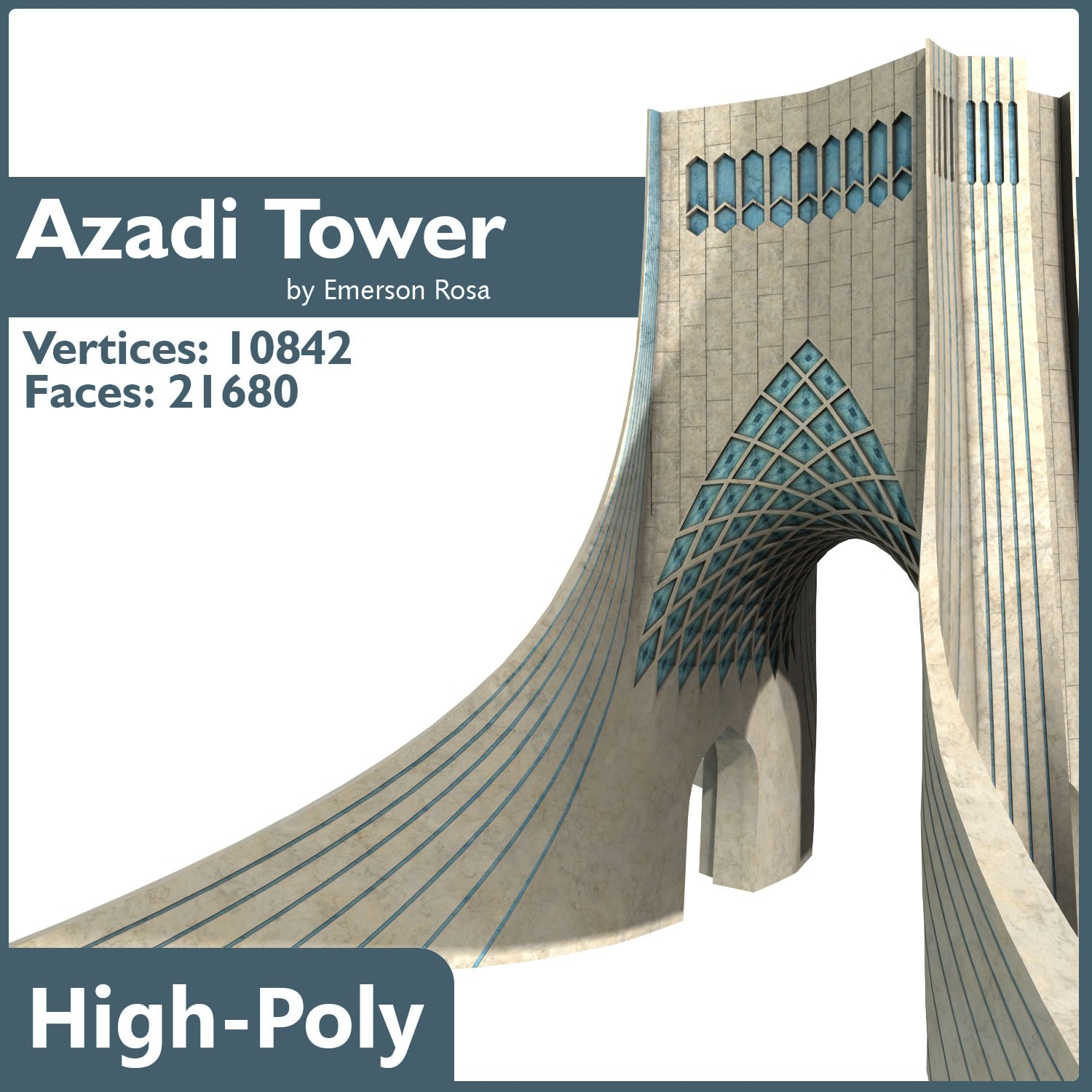 3d model azadi tower