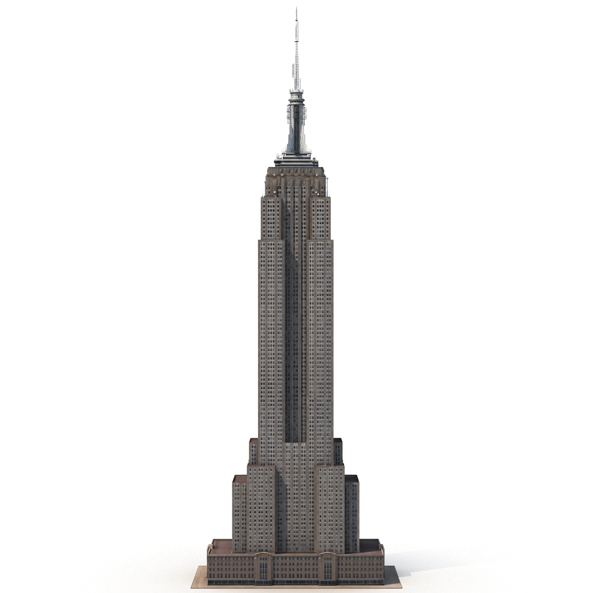 3d empire state building low-poly model