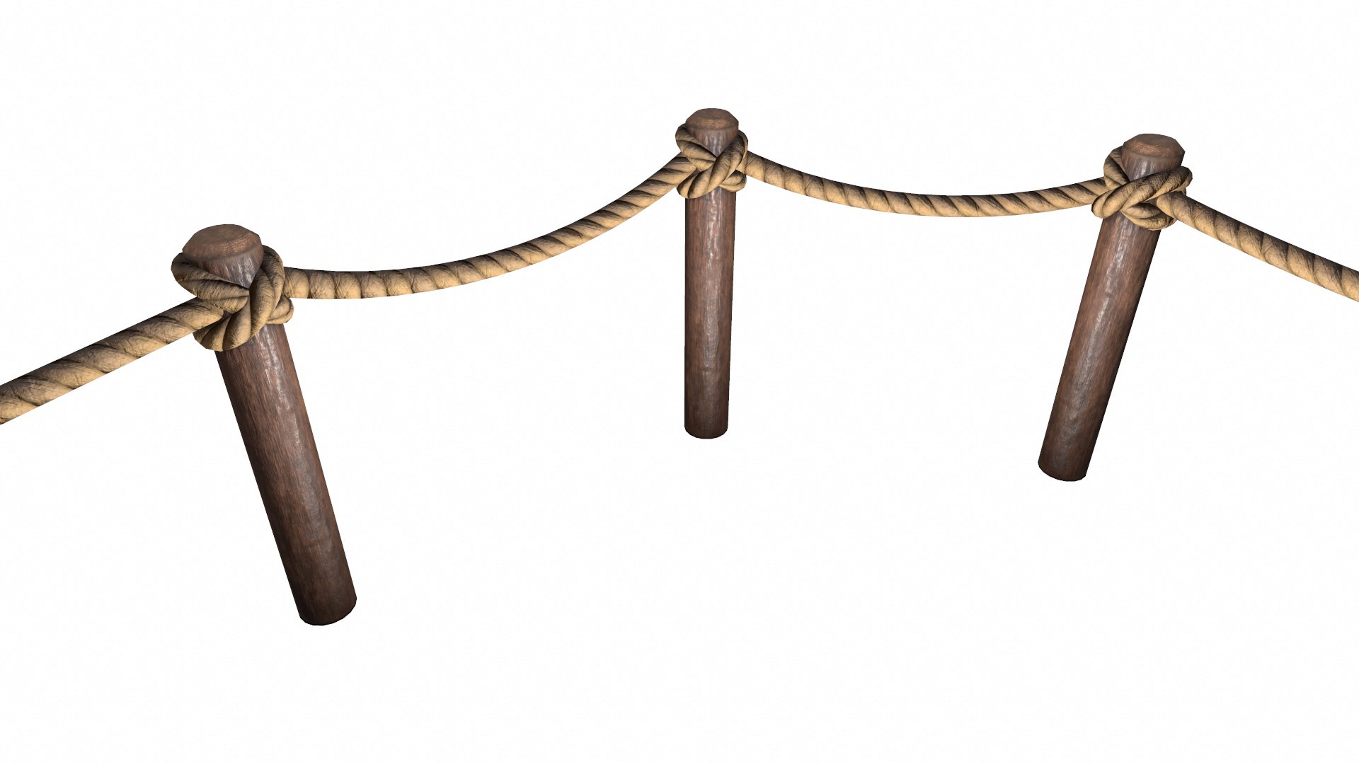 Tileable rope fence 3D model - TurboSquid 1456660