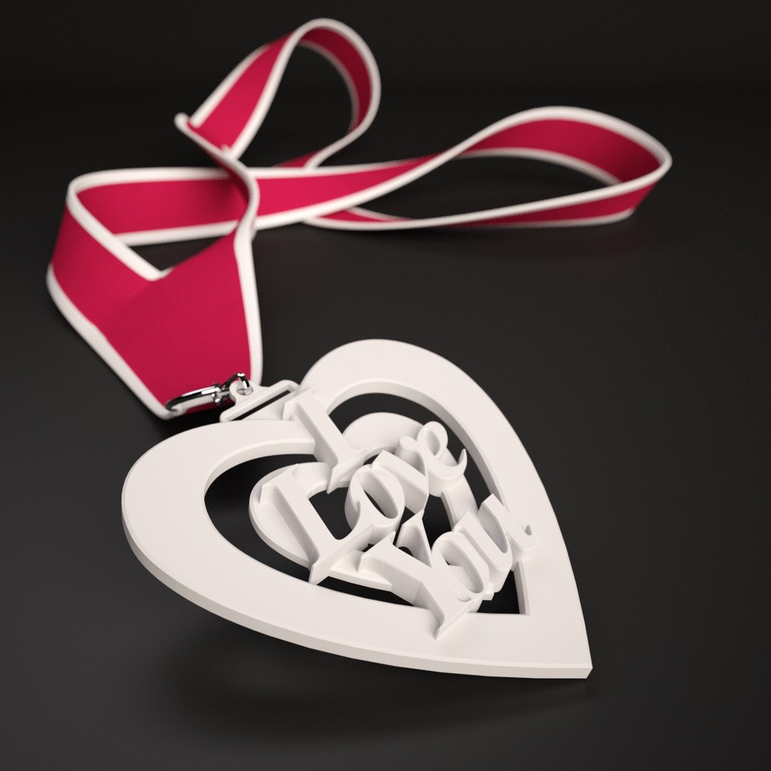 modelo 3d Adorno de medallón imprimible en 3D "Amor" - TurboSquid 1456833