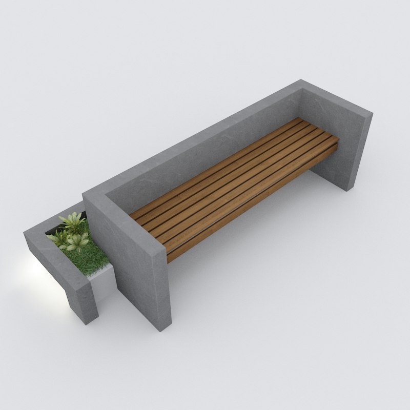 3D street bench modern seat - TurboSquid 1456909