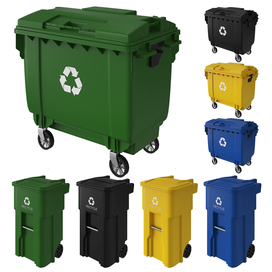 3D garbage cans - TurboSquid 1458116