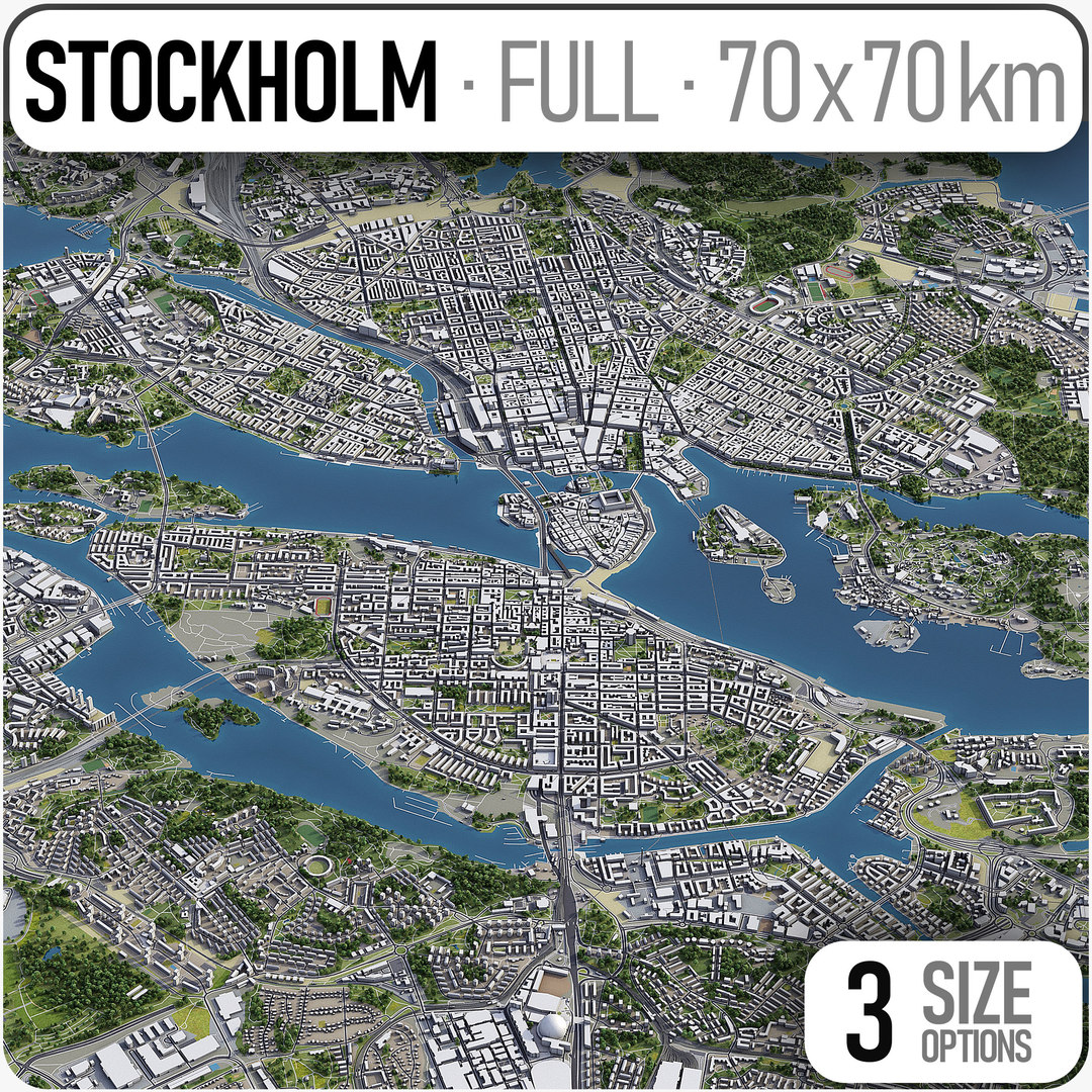 Stockholm area urban 3D model - TurboSquid 1334524