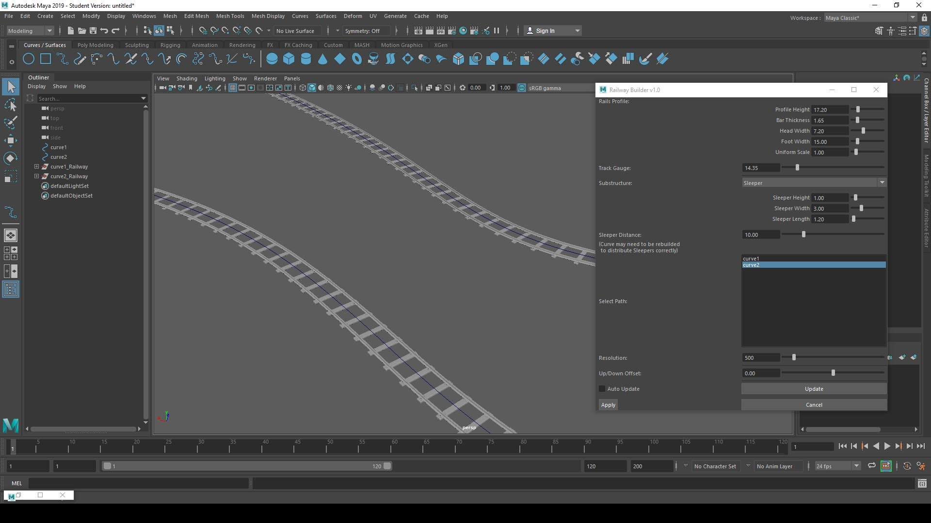 Plug ins Python rail maya railways