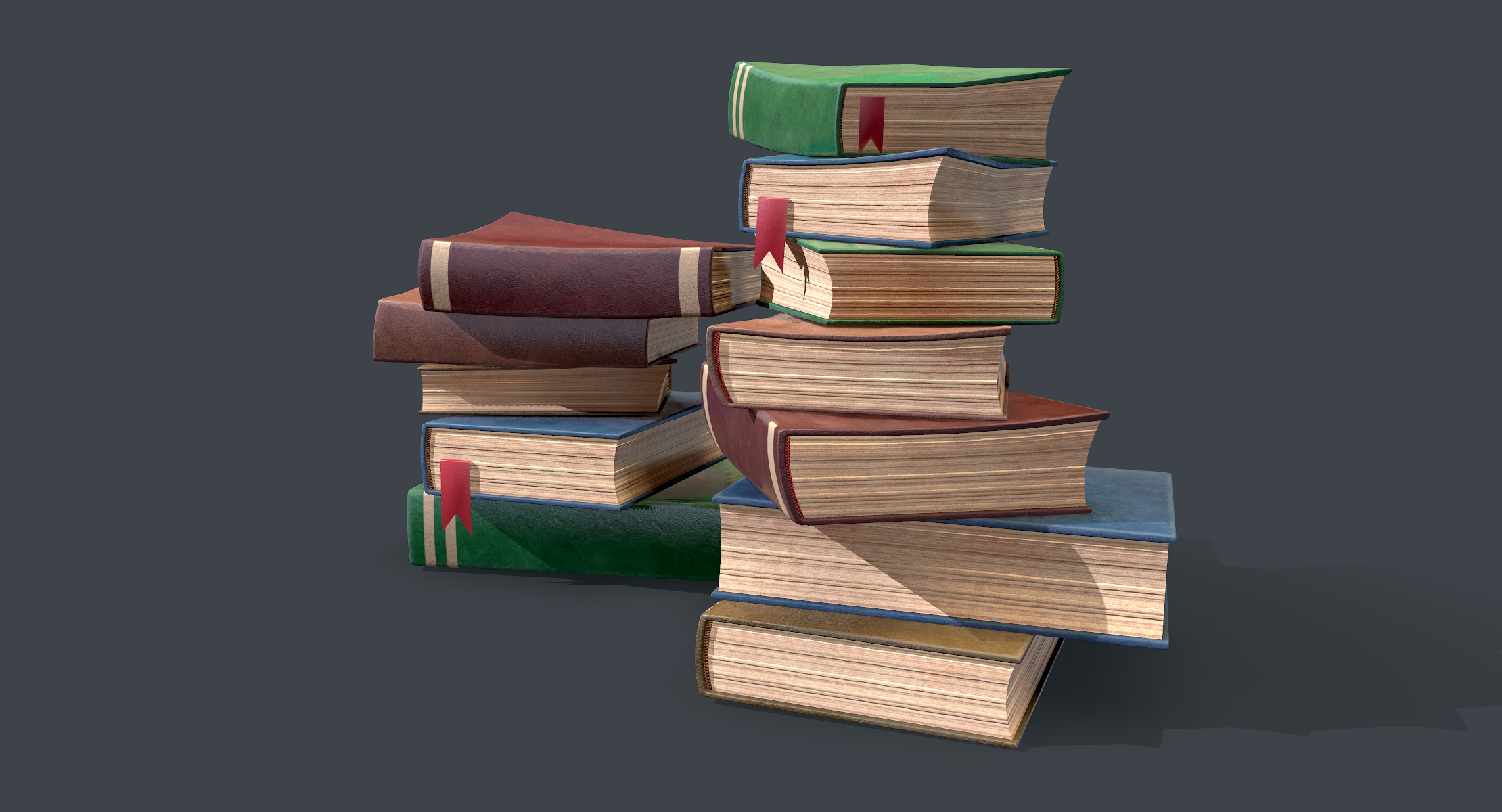 Ready stylized book pile 3D model - TurboSquid 1458456