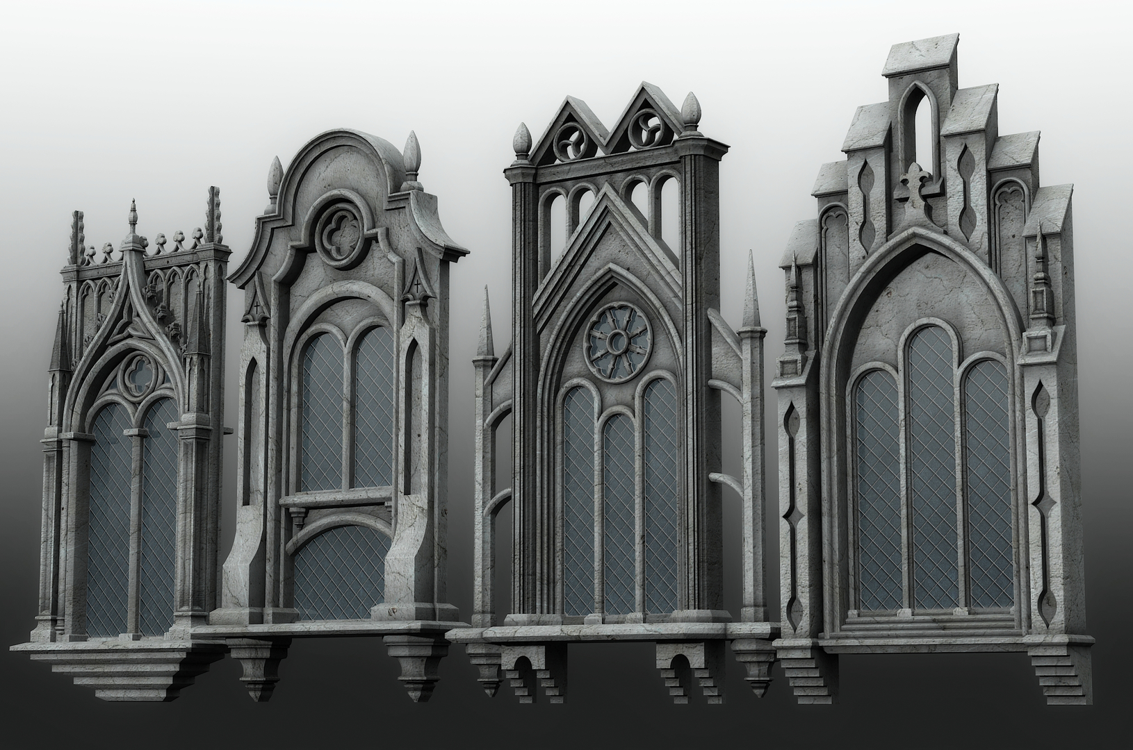 3D gothic windows - TurboSquid 1458555