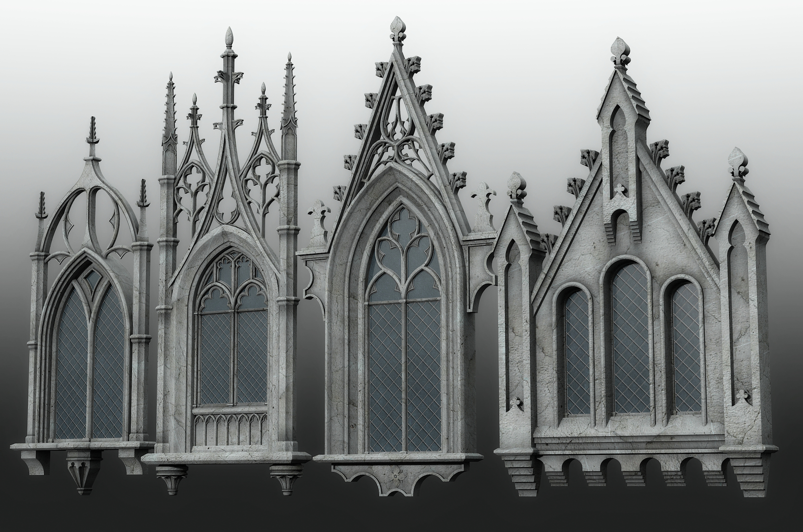 3D gothic windows - TurboSquid 1458555