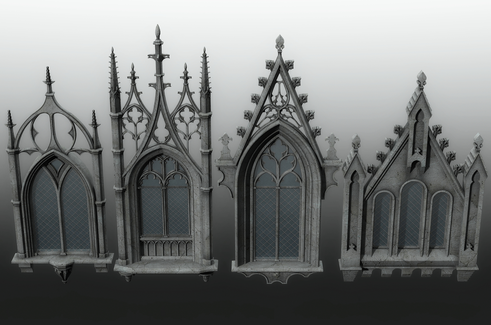 3D gothic windows - TurboSquid 1458555