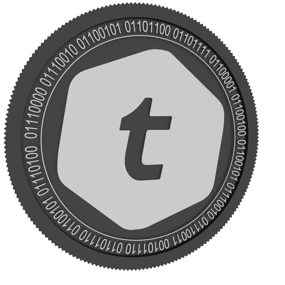3D telcoin black coin - TurboSquid 1458709