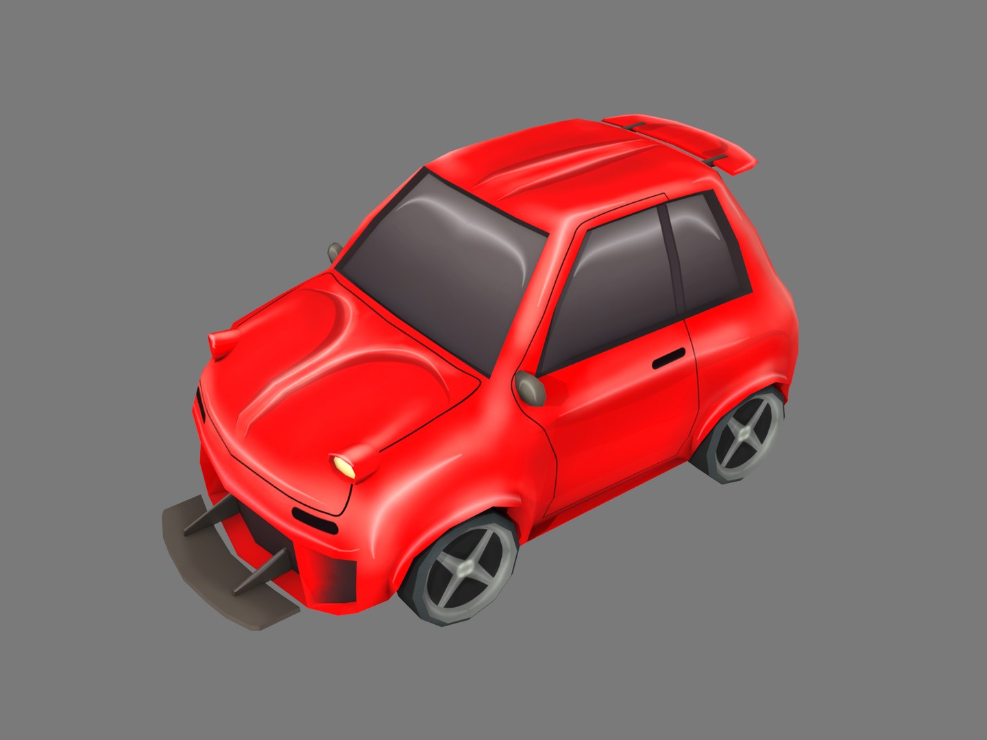 3D cartoon red car - TurboSquid 1458801
