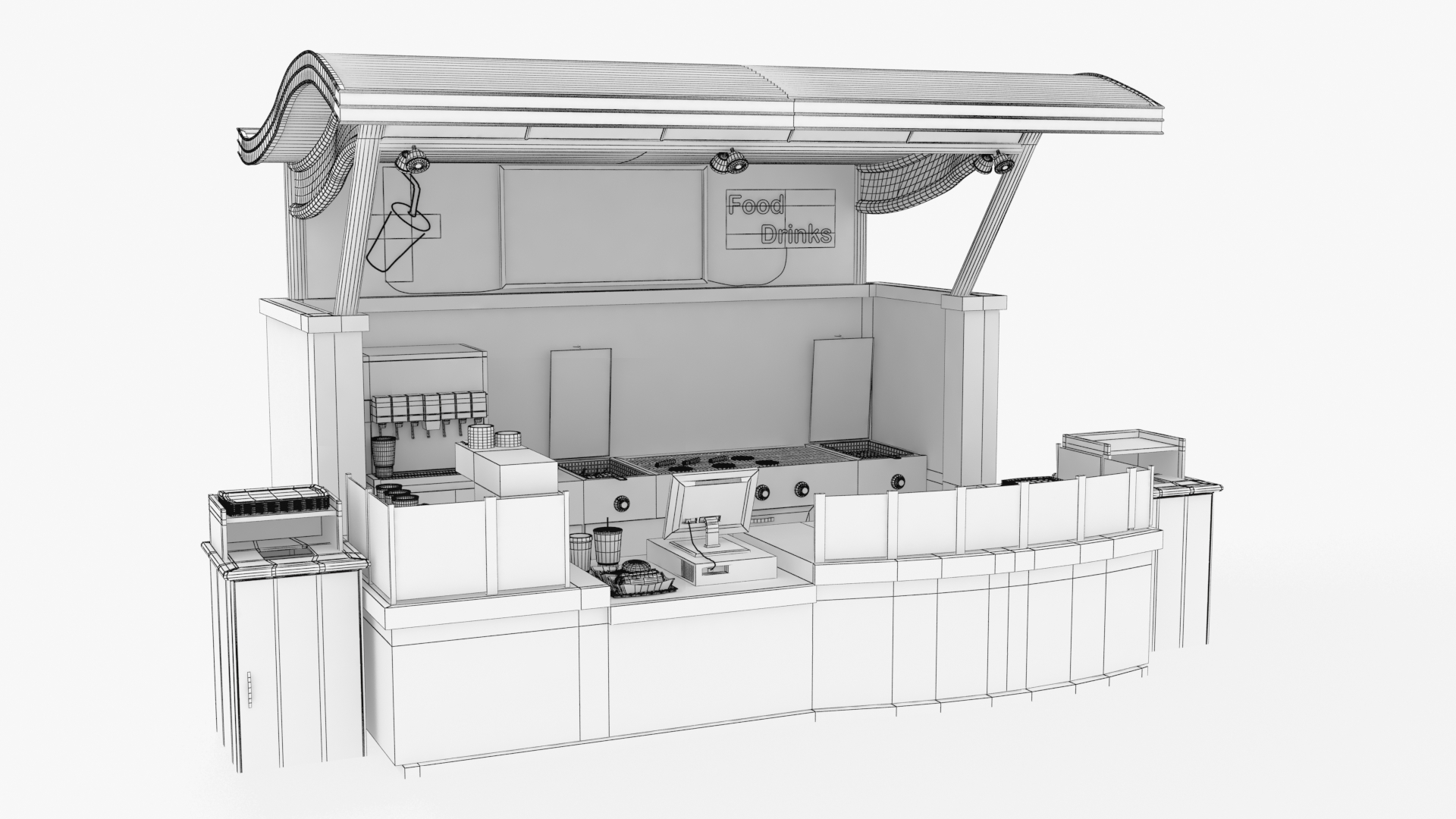 modèle 3D de Stand de nourriture - TurboSquid 1459036