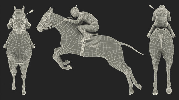 Jumping black racing horse 3D - TurboSquid 1459674