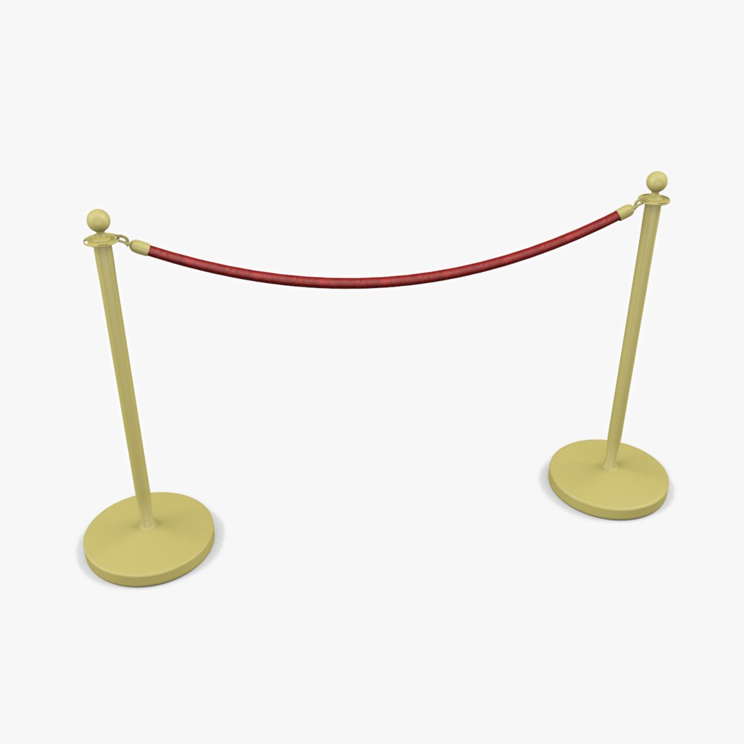 Velvet rope barrier 3D model - TurboSquid 1459653