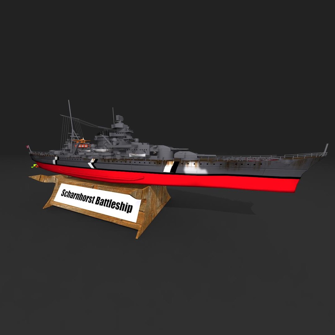 Battlecruiser scharnhorst 3D model - TurboSquid 1459876