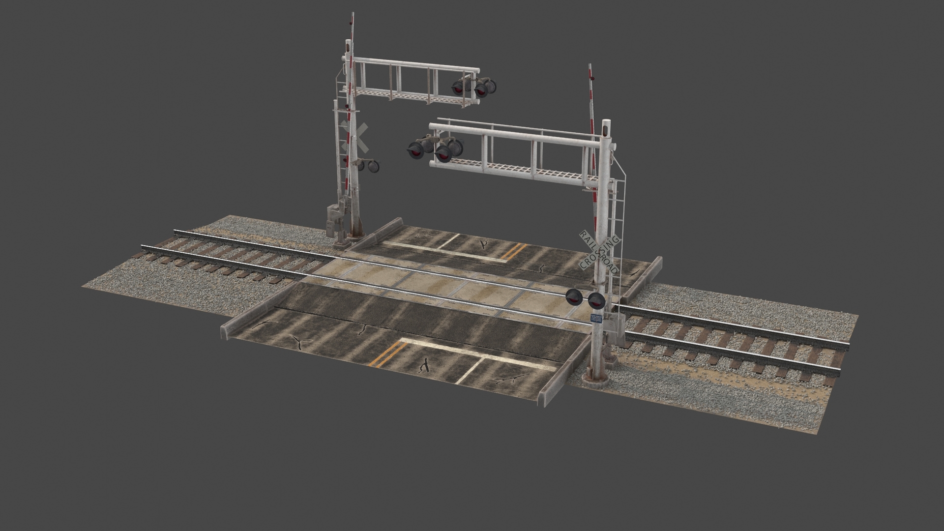 Railroad crossing 3D model - TurboSquid 1460153