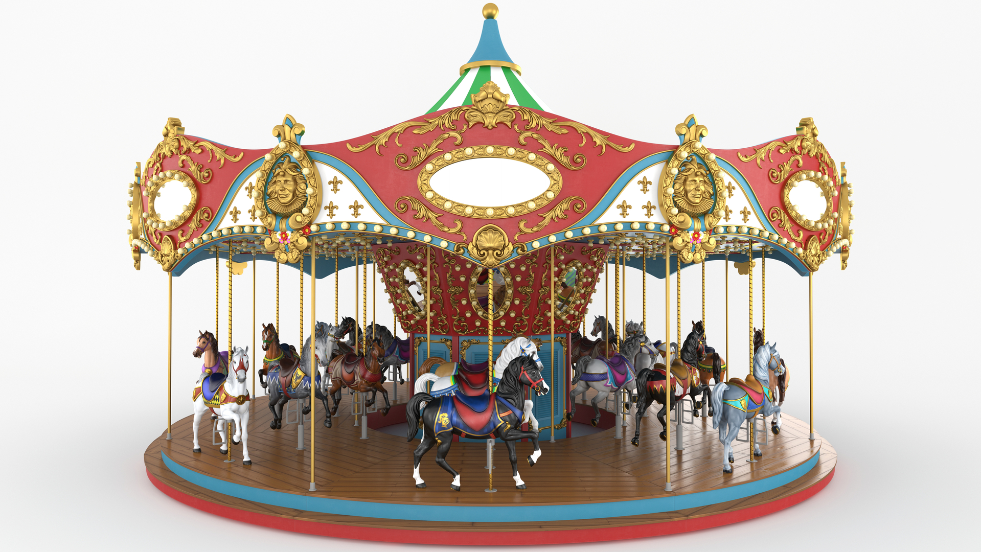Carousel 3D model - TurboSquid 1178974