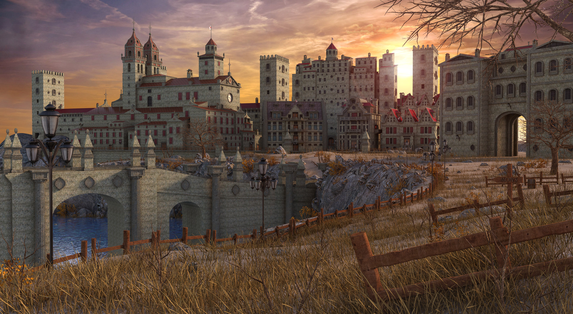 Medieval town fantasy 3D - TurboSquid 1460485
