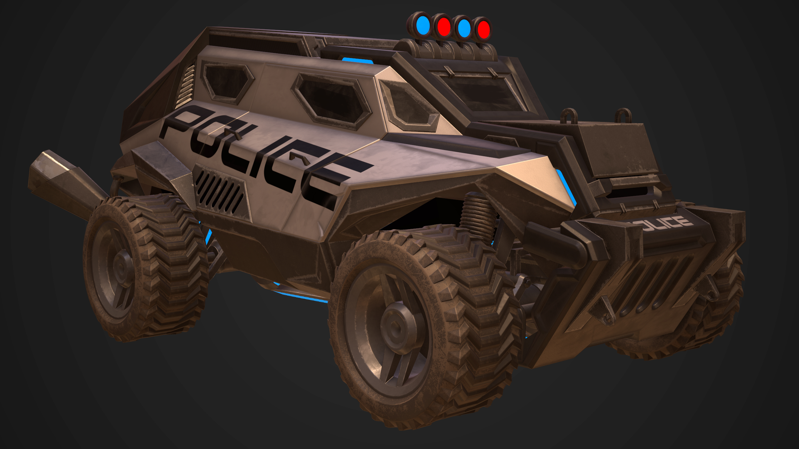 Sci-fi armored police car 3D model - TurboSquid 1460505