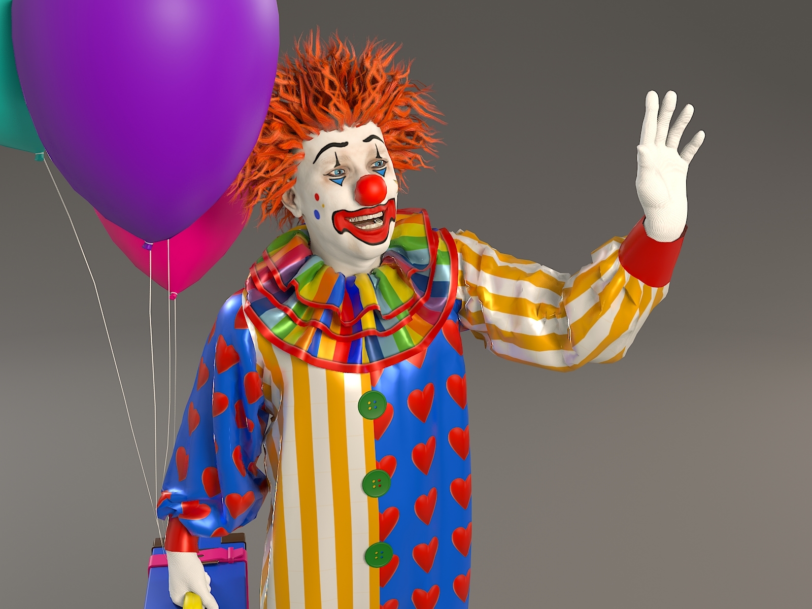 Male clown 002 modeled 3D model - TurboSquid 1460841