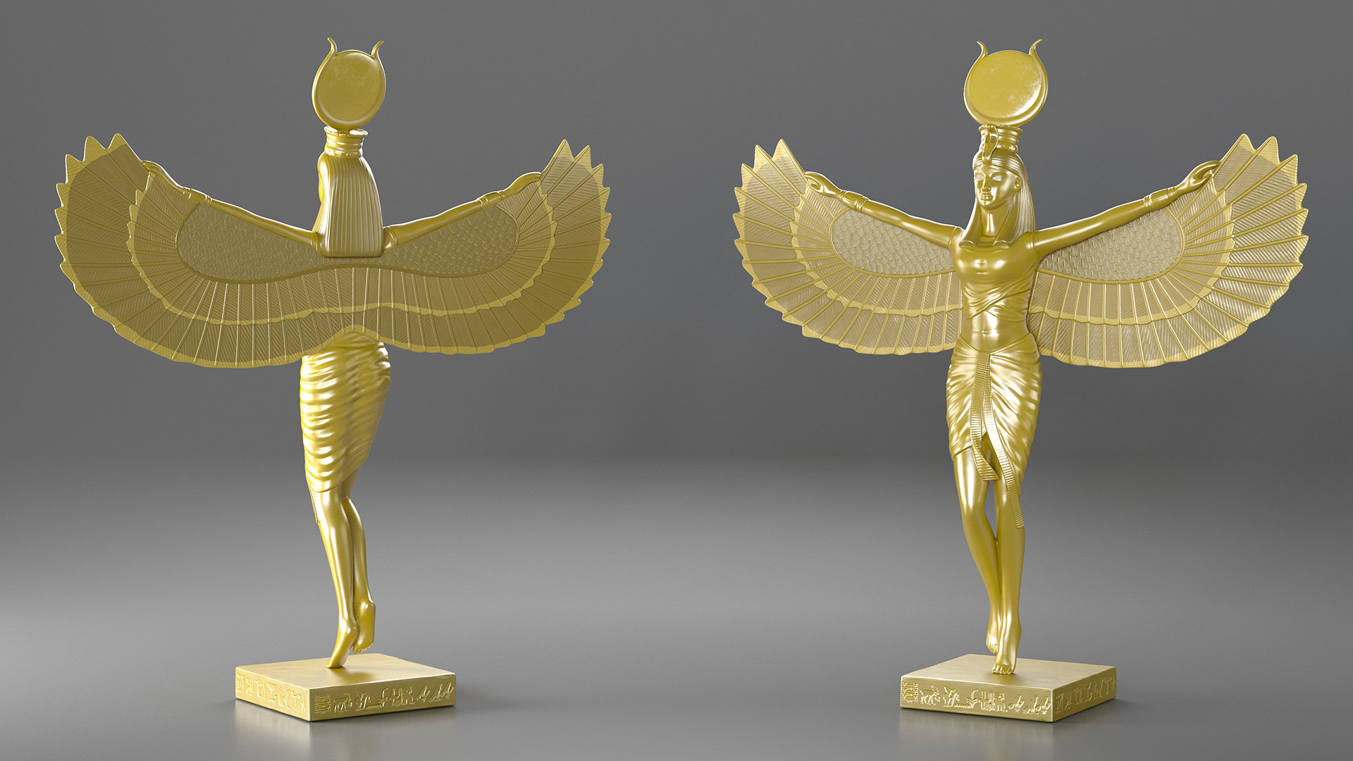 Golden statue isis ancient egyptian model - TurboSquid 1461207